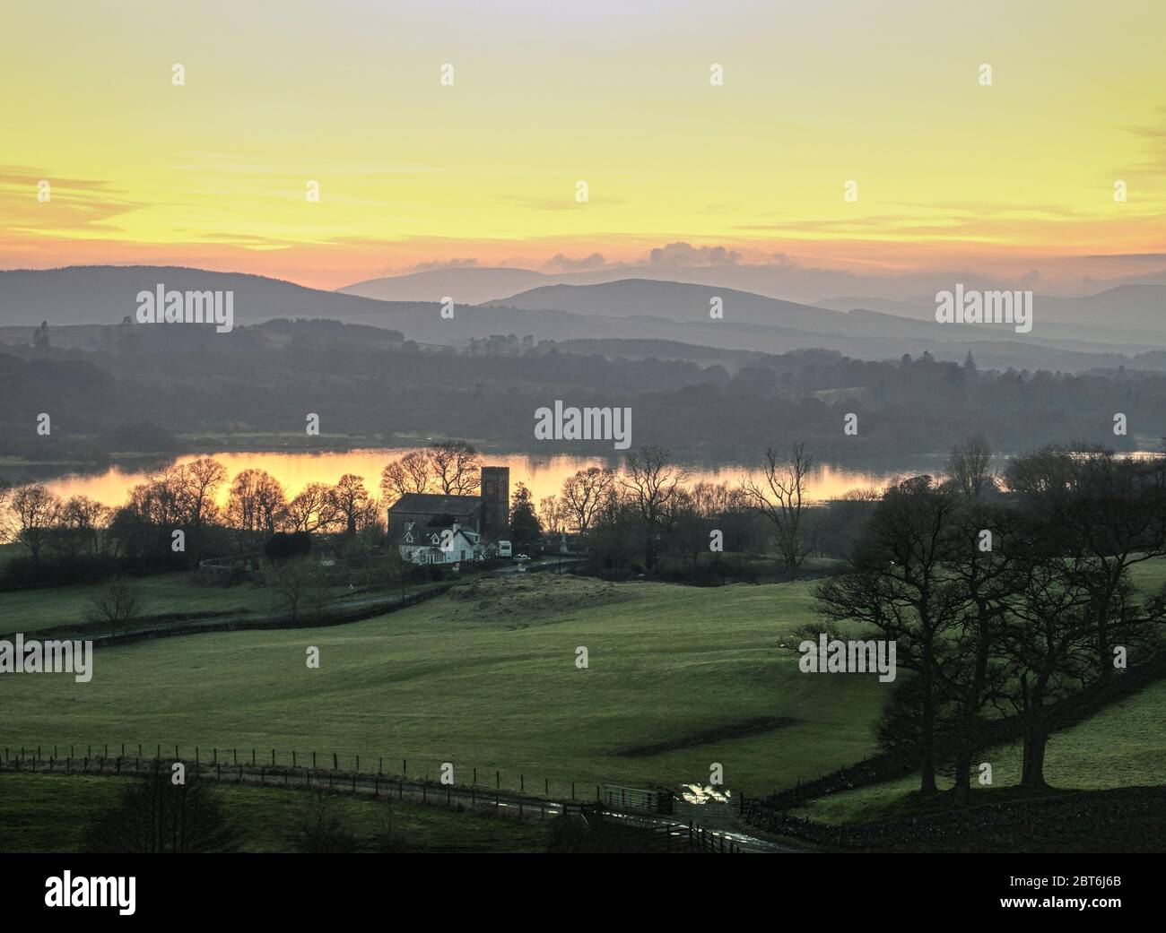 Parton Kirk, Loch Ken, Galloway at sunset Stock Photo - Alamy