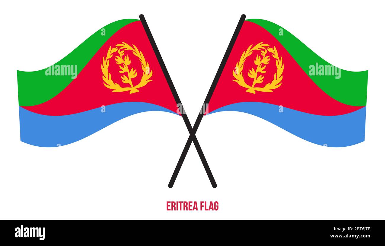 Eritrea Flag Waving Vector Illustration On White Background Eritrea National Flag Stock Vector