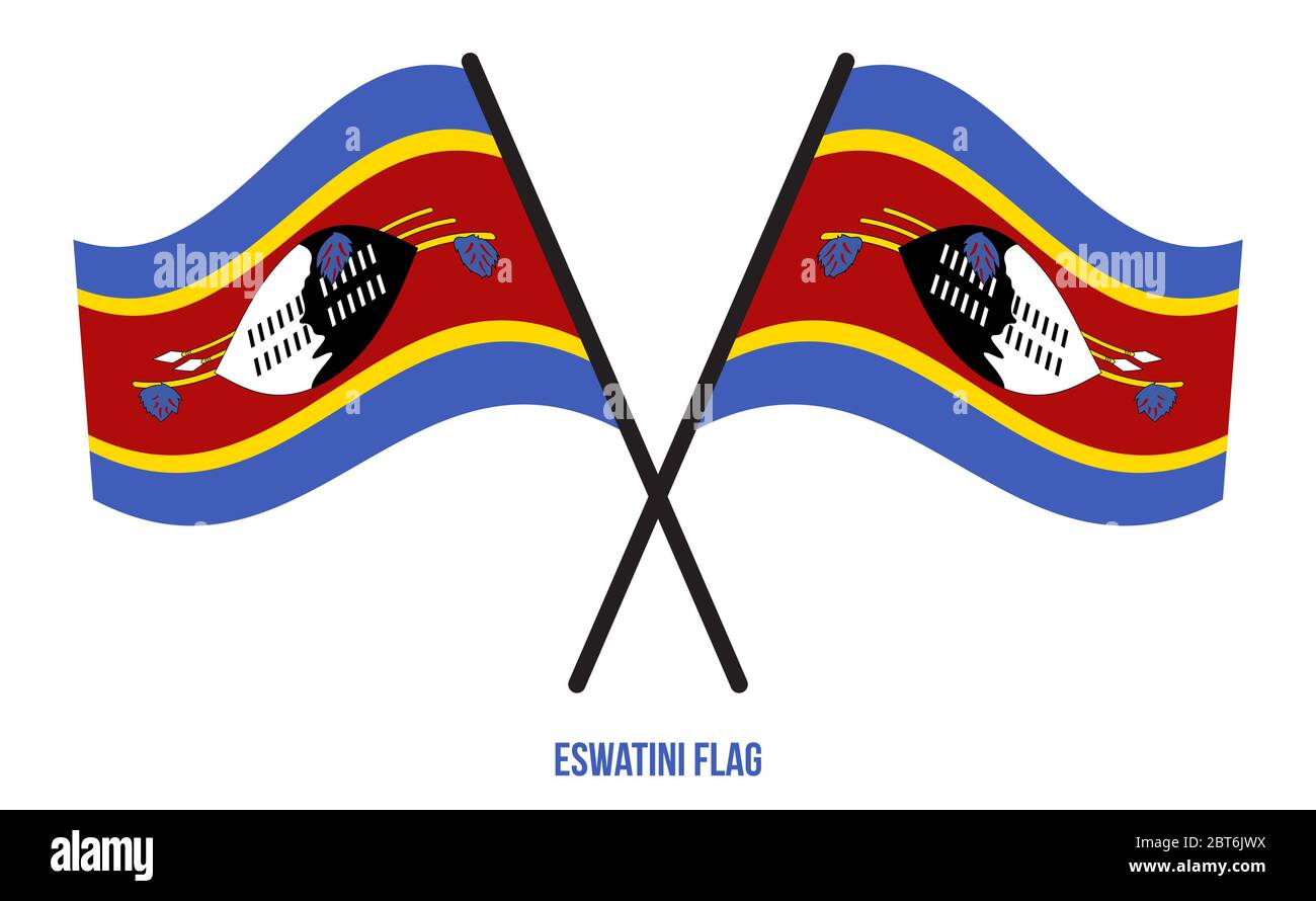 Eswatini Flag Waving Vector Illustration on White Background. Eswatini National Flag Stock ...