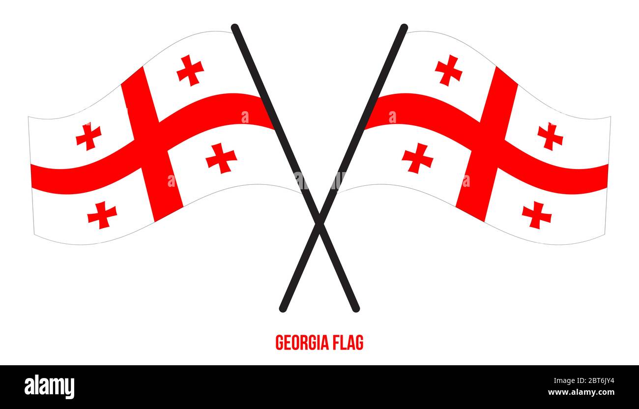 Georgia Flag Waving Vector Illustration on White Background. Georgia ...