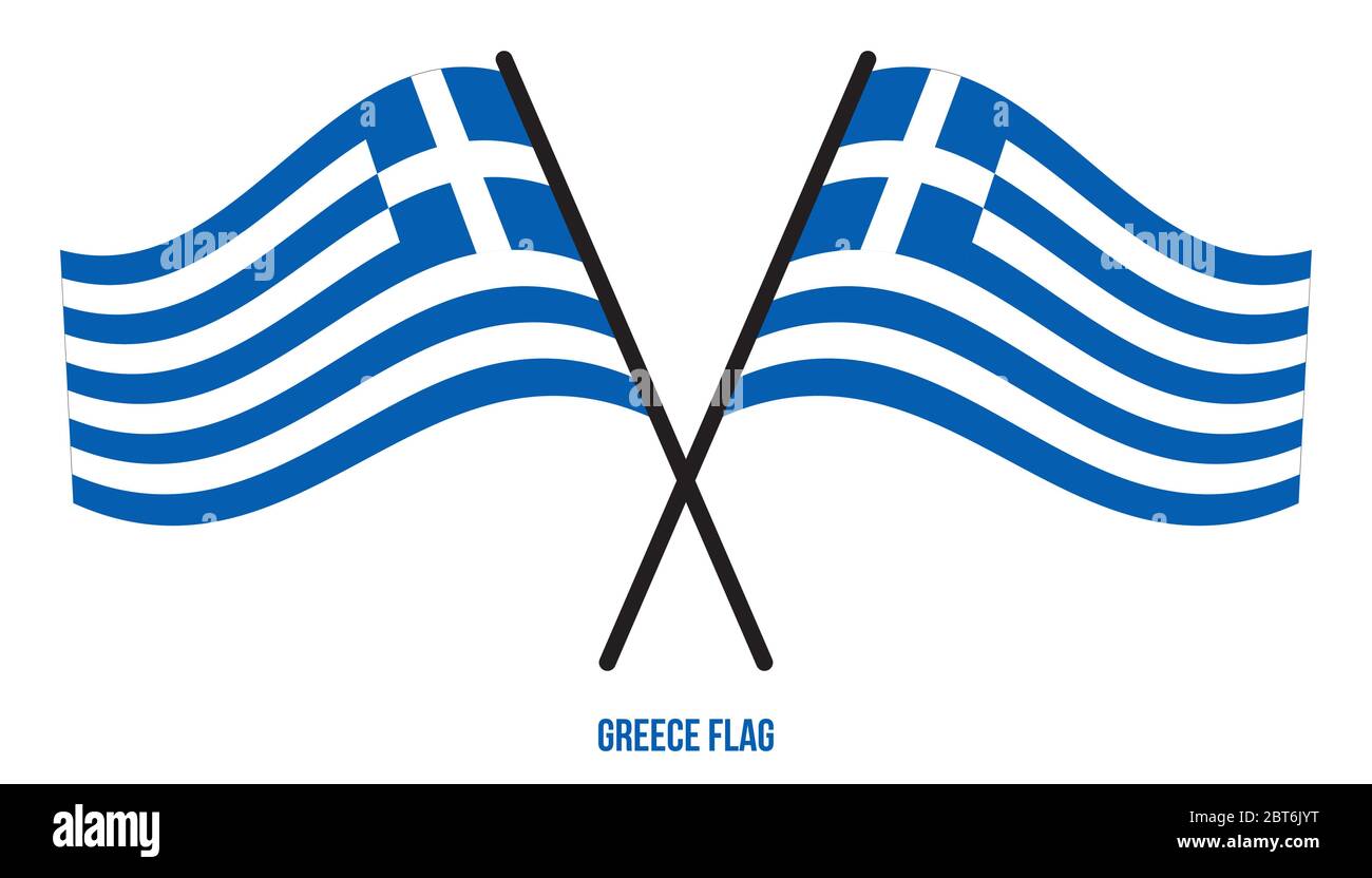 Greece Flag Waving Vector Illustration on White Background. Greece ...