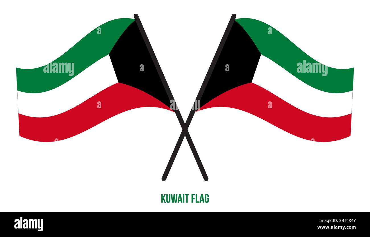 Kuwait Flag Waving Vector Illustration on White Background. Kuwait ...