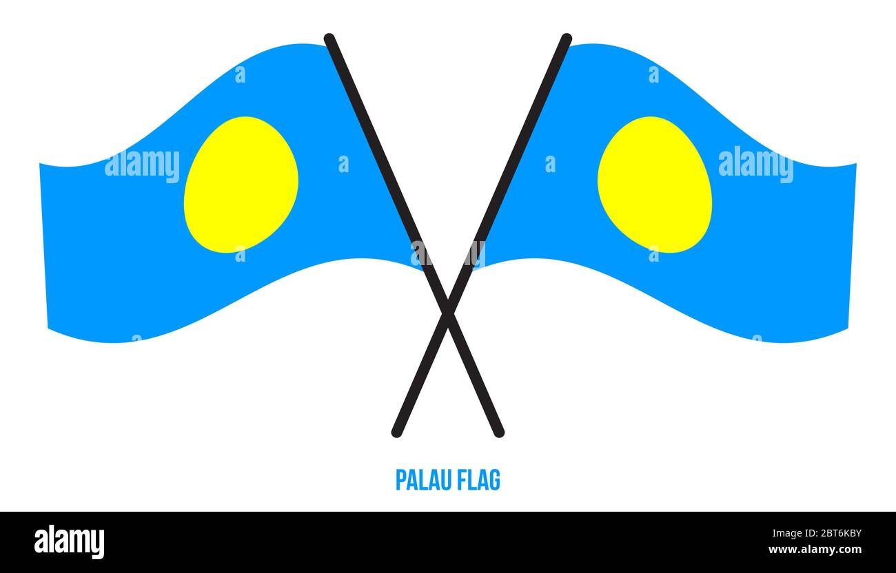 Palau Flag Waving Vector Illustration on White Background. Palau National Flag Stock Vector ...