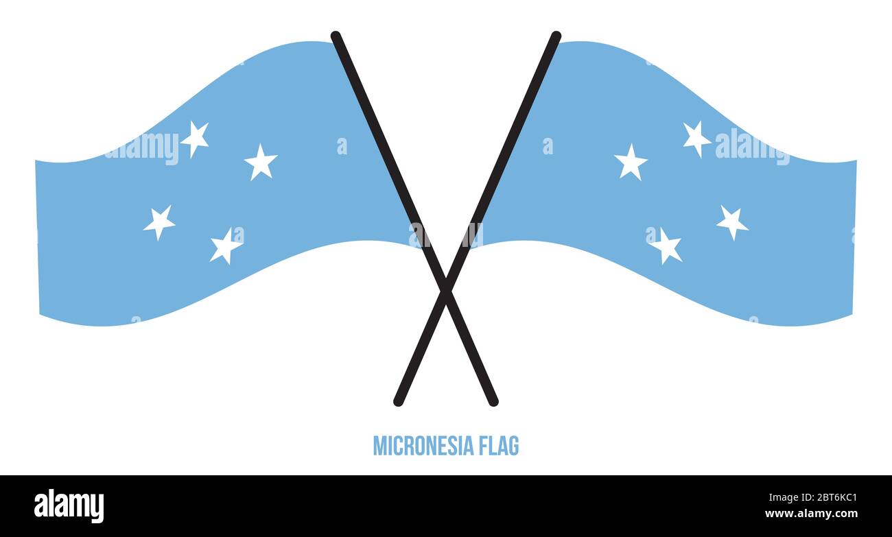 Micronesia Flag Waving Vector Illustration on White Background ...