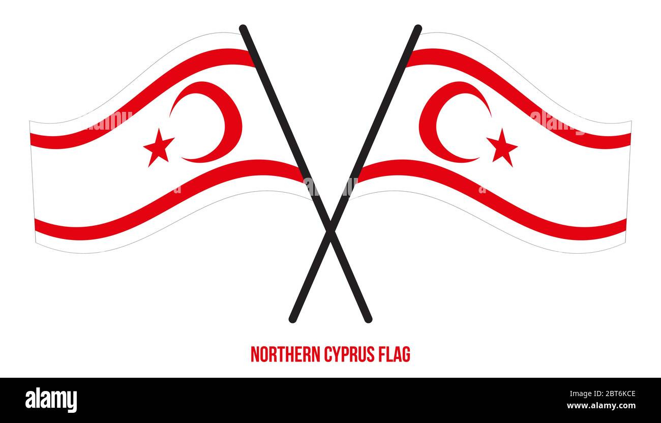 Northern Cyprus Flag Waving Vector Illustration on White Background ...