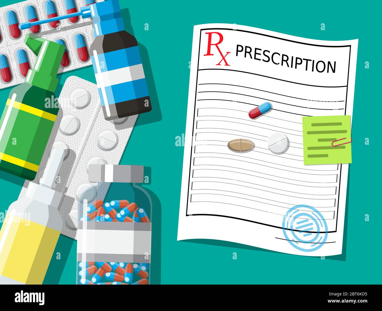 Prescription rx, pills, capsules for illness and pain treatment. Taking ...