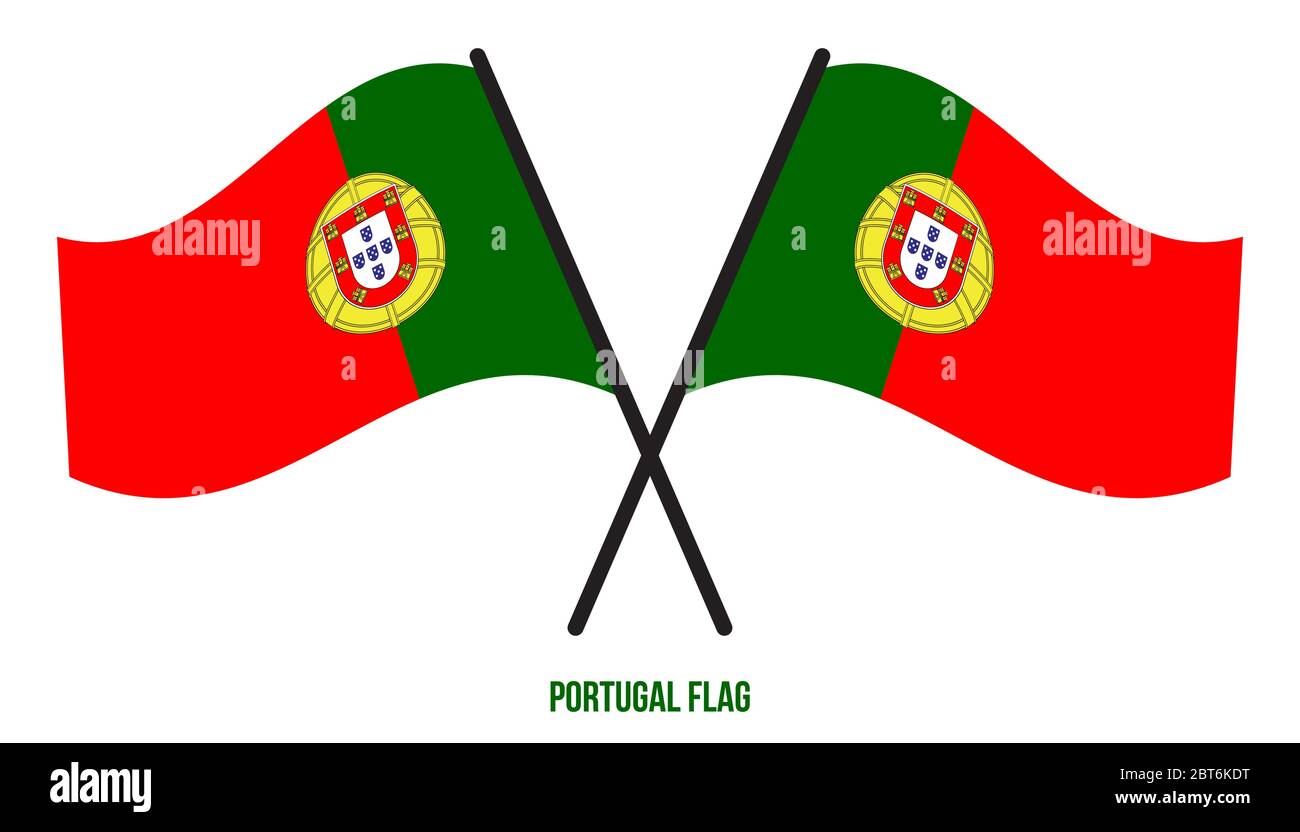 Portugal Flag Waving Vector Illustration on White Background. Portugal ...
