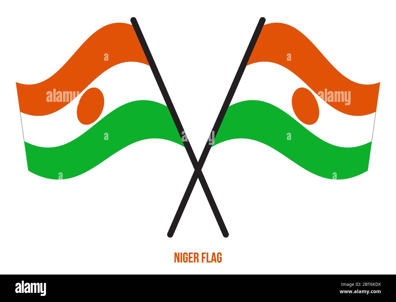 Niger Flag Waving Vector Illustration on White Background. Niger ...