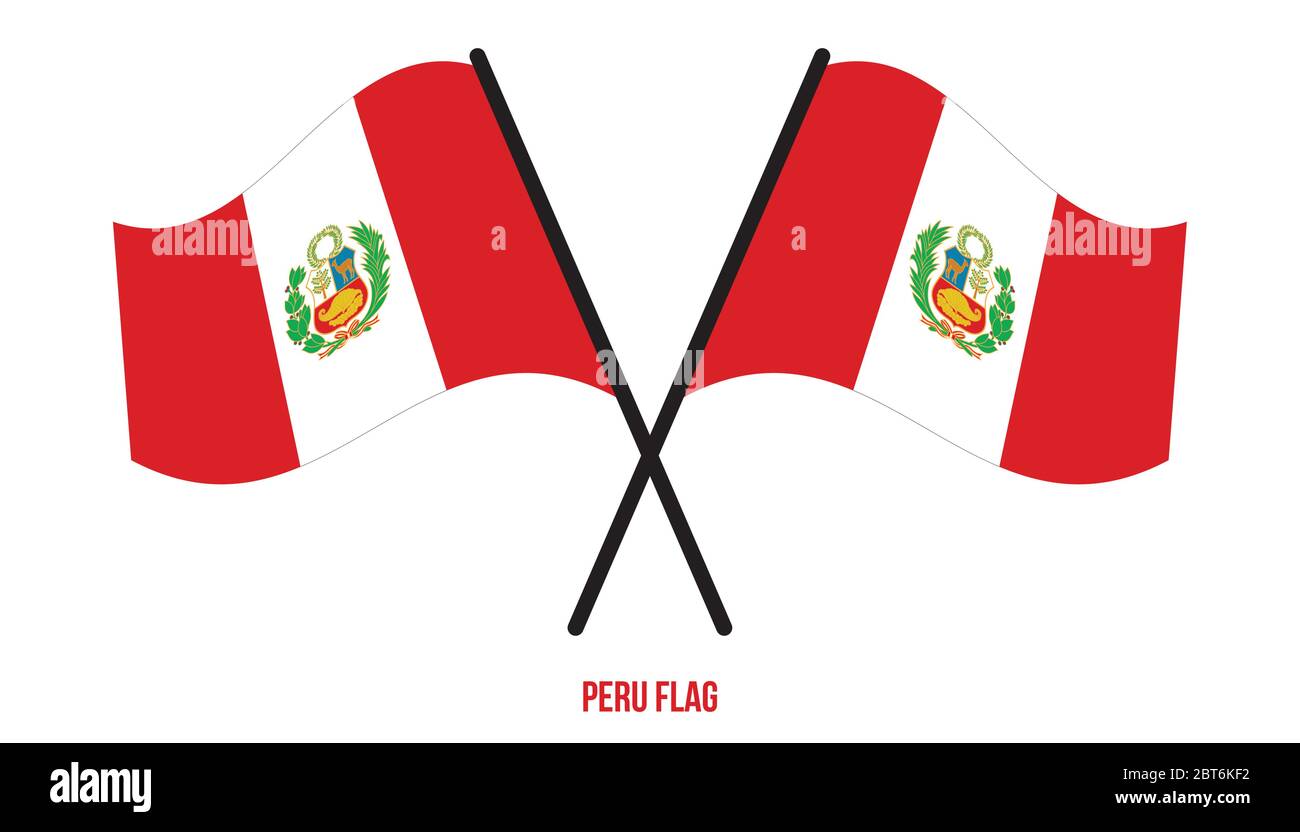 Peru Flag Waving Vector Illustration on White Background. Peru National ...
