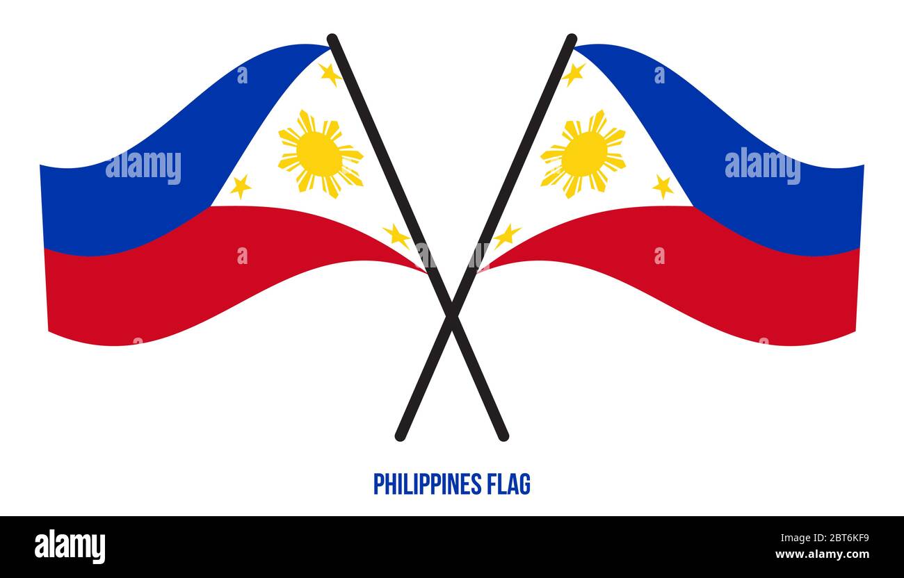 Philippines Flag Waving Vector Illustration on White Background ...