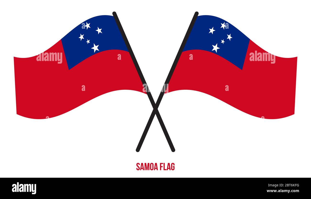 Samoa Flag Waving Vector Illustration on White Background. Samoa ...
