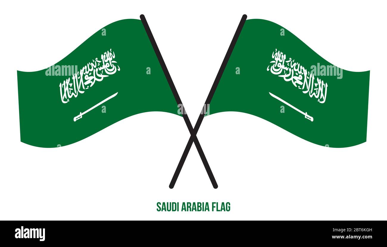 Saudi Arabia Flag Waving Vector Illustration on White Background. Saudi ...