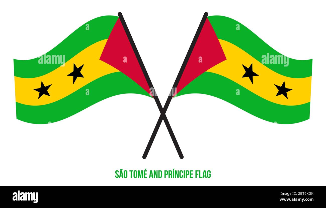 Sao Tome and Principe Flag Waving Vector Illustration on White ...