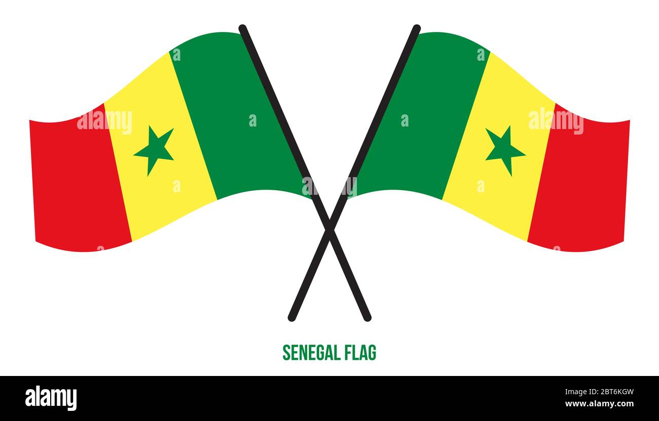 Senegal Flag Waving Vector Illustration on White Background. Senegal National Flag Stock Vector ...