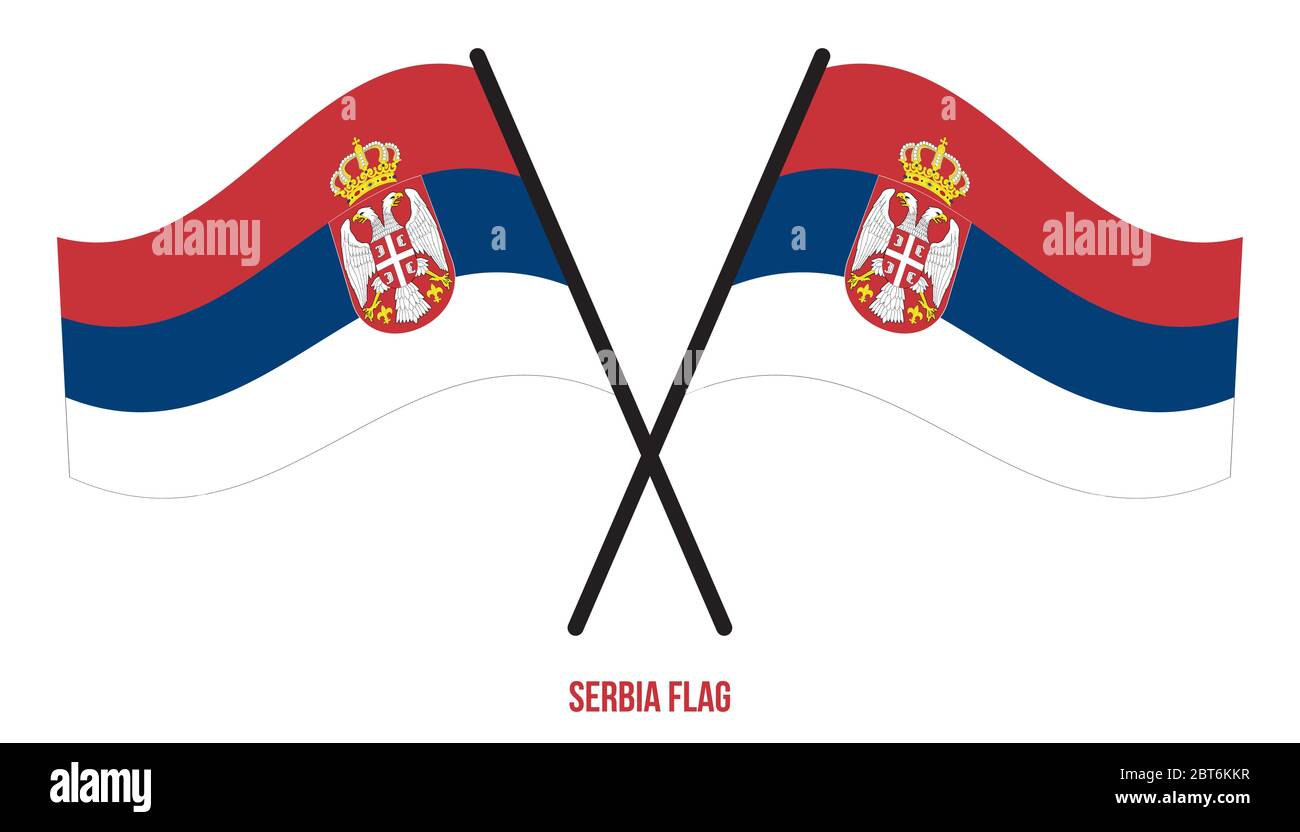 Serbia Flag Waving Vector Illustration on White Background. Serbia ...