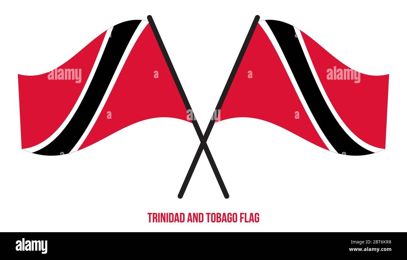 Trinidad and Tobago Flag Waving Vector Illustration on White Background. Trinidad and Tobago ...