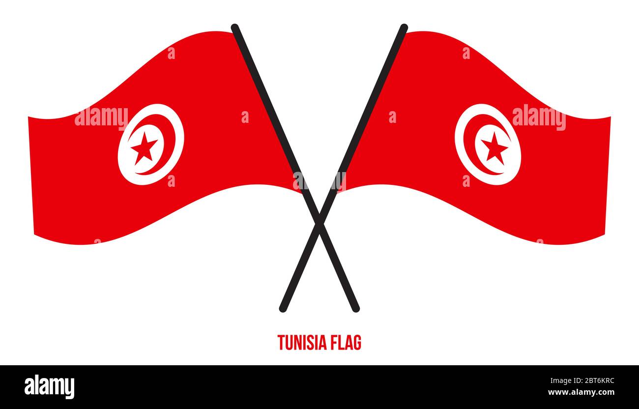 Tunisia Flag Waving Vector Illustration On White Background Tunisia