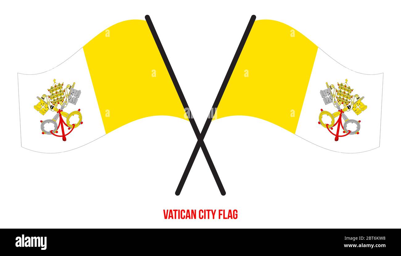 Vatican City Flag Waving Vector Illustration on White Background ...