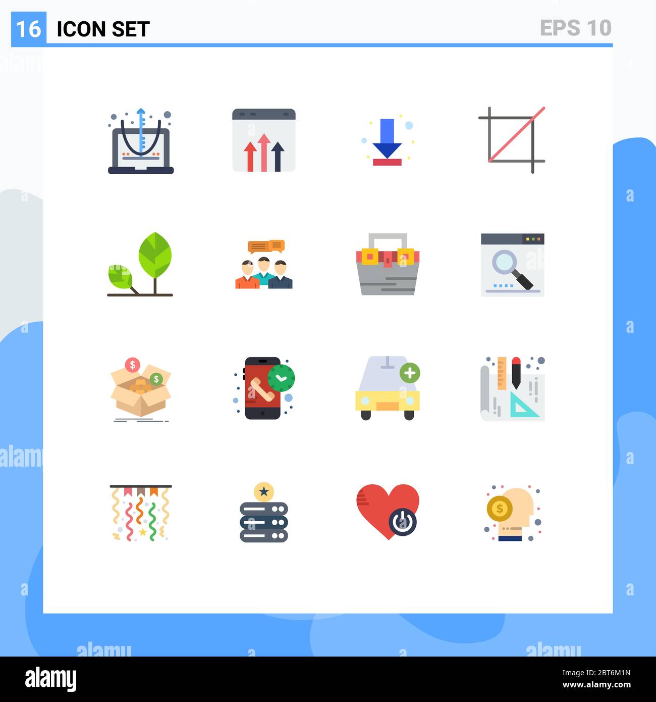 Set of 16 Commercial Flat Colors pack for earth, symbols, report ...