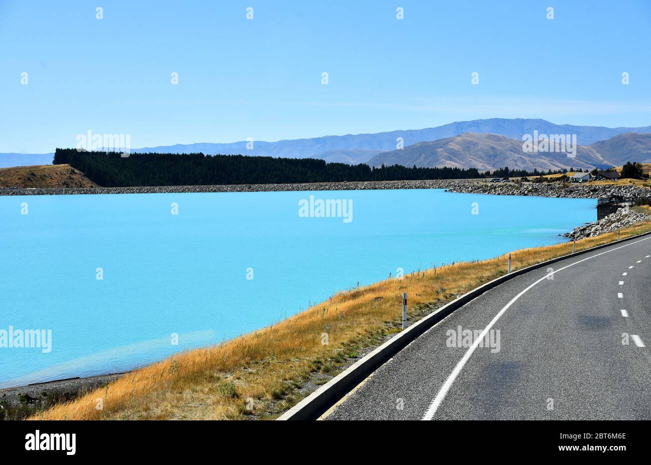 lake pukaki on the way to mt cook,south island,new zealand Stock Photo ...