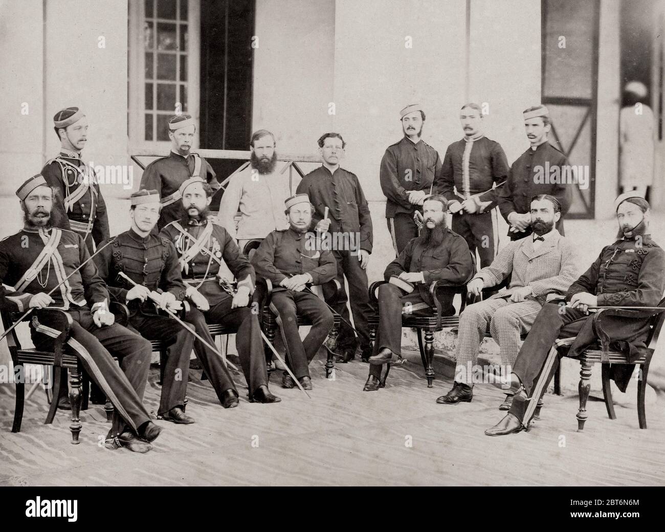 Vintage 19th century photograph - British army in India - officers of ...