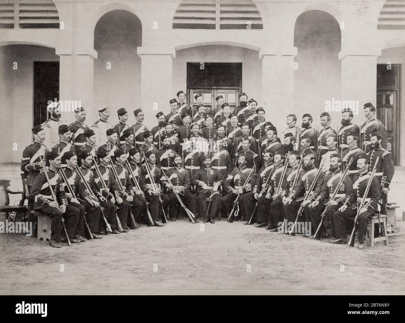 Vintage 19th century photograph - British army in India - officers of ...