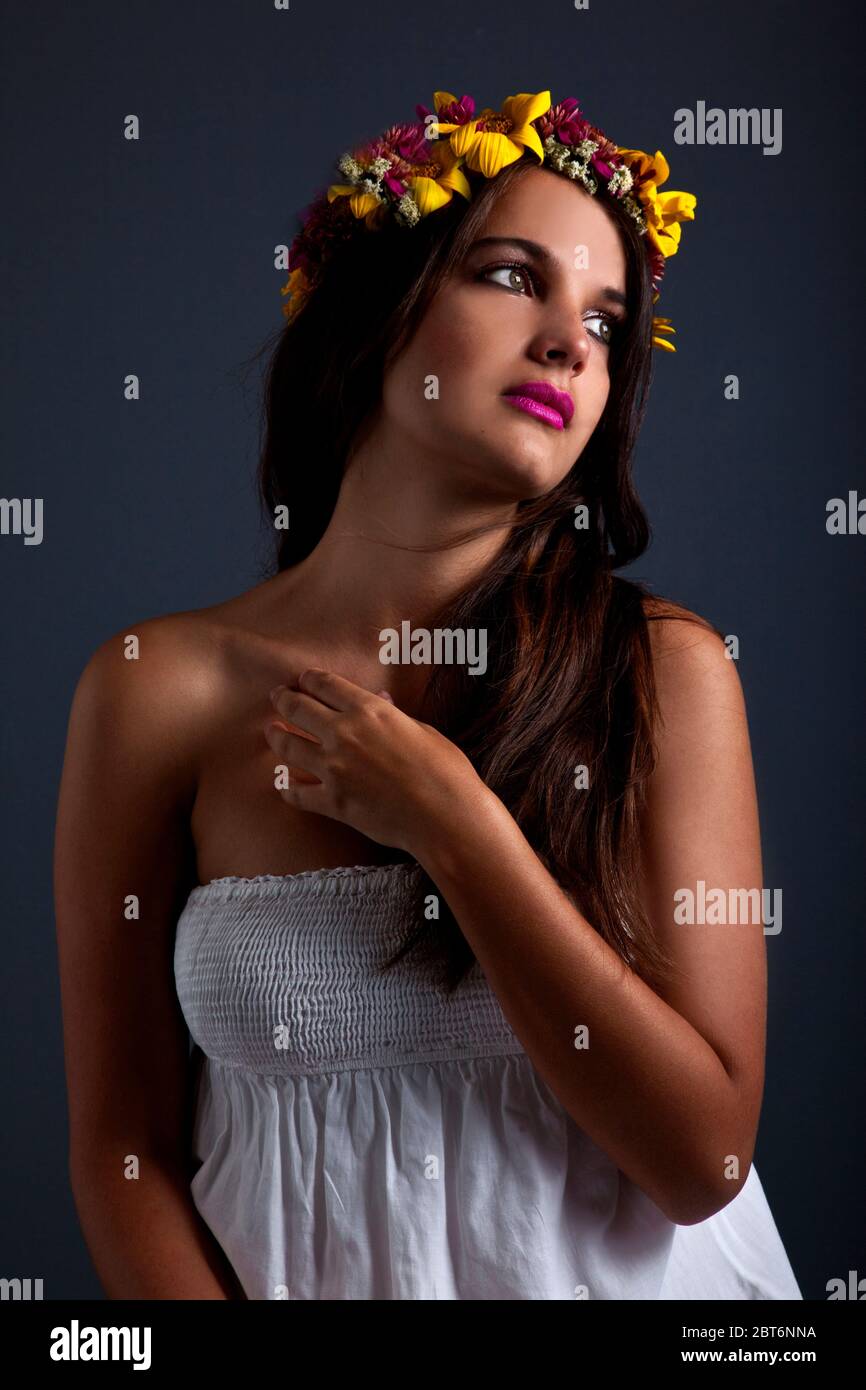 A Beautiful, Magical, Mysterious Fairy, Nymph wearing the white dress ...