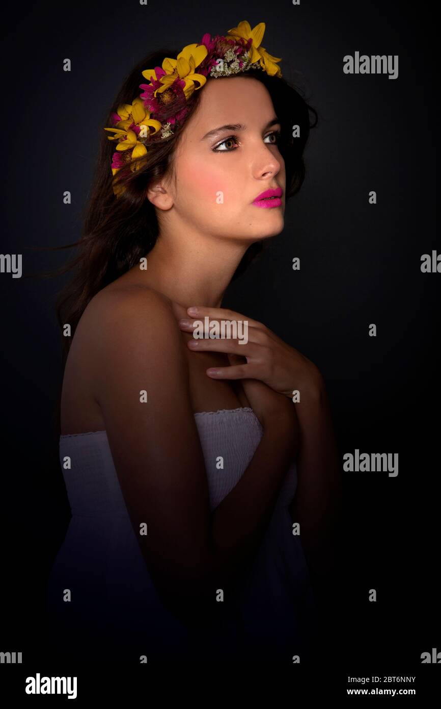 A Beautiful, Magical, Mysterious Fairy, Nymph wearing the white dress ...