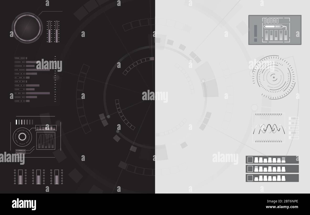 Abstract Digital Structure Elements Technology Communication Network Design Monochrome