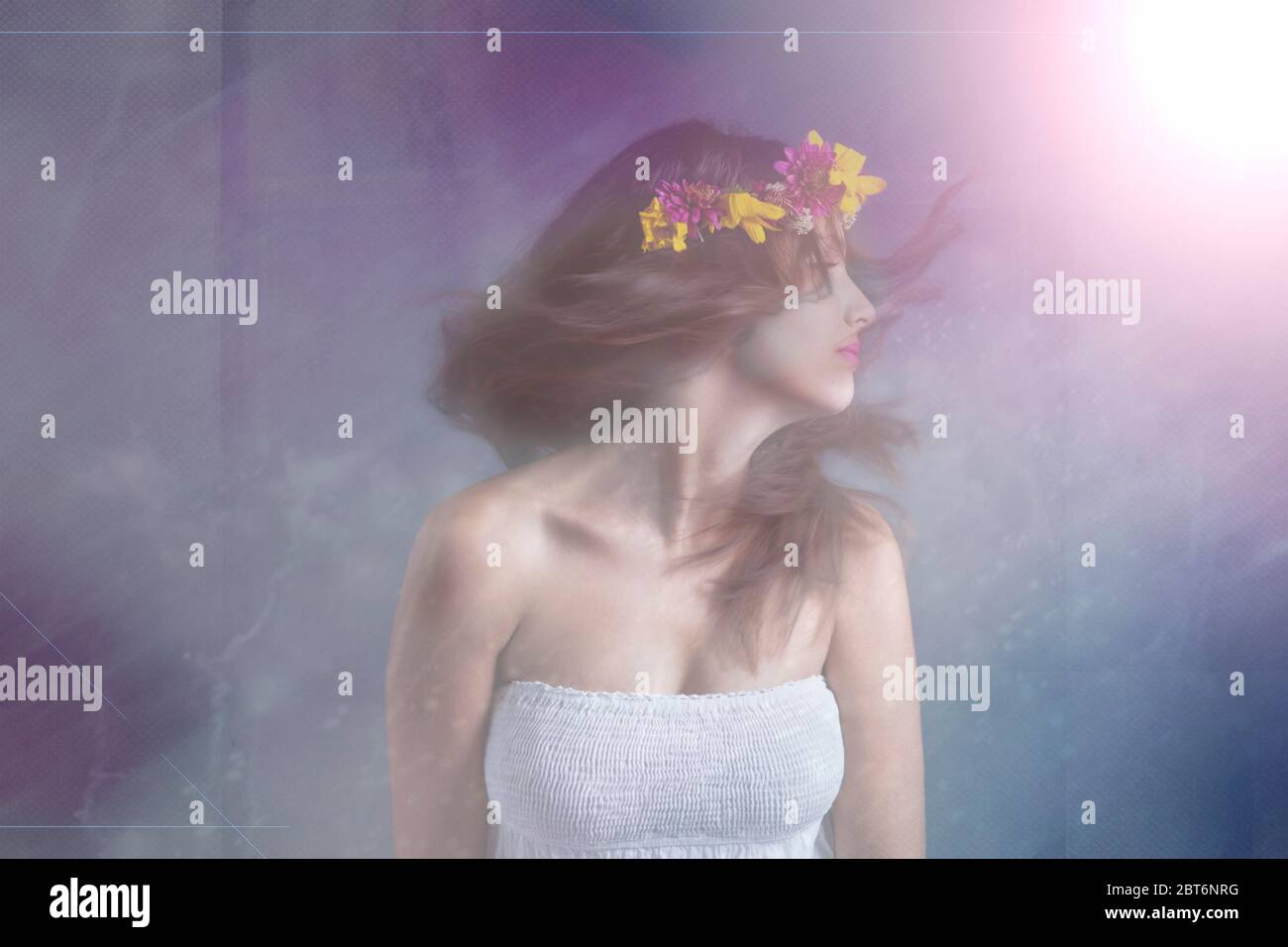 A Beautiful, Magical, Mysterious Fairy, Nymph wearing the white dress ...