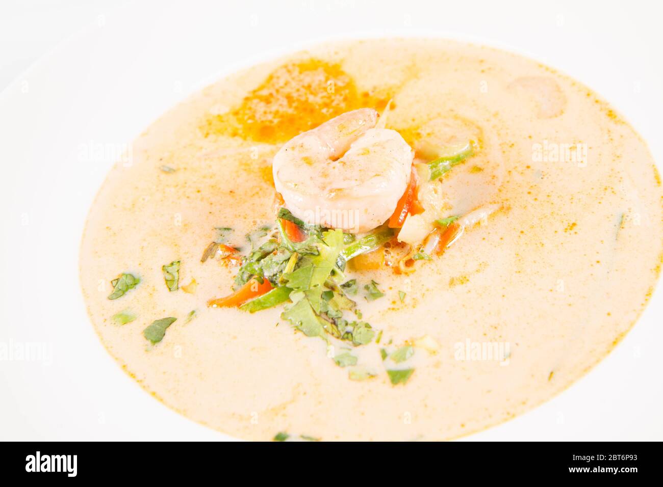 Thai soup with tiger shrimp and vegetable Stock Photo - Alamy