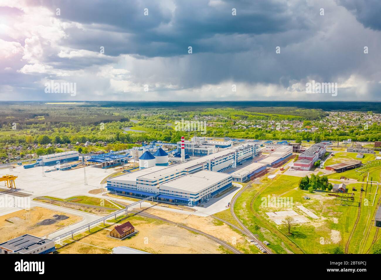 The largest coated corton factory. Modern production. Industrial ...