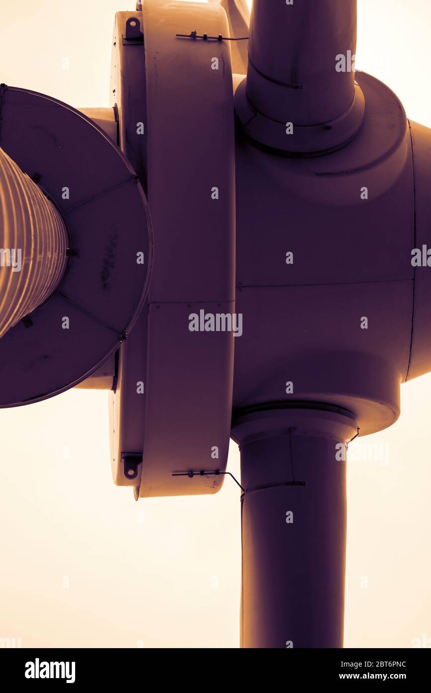 rotor of a wind turbine in evening light Stock Photo - Alamy