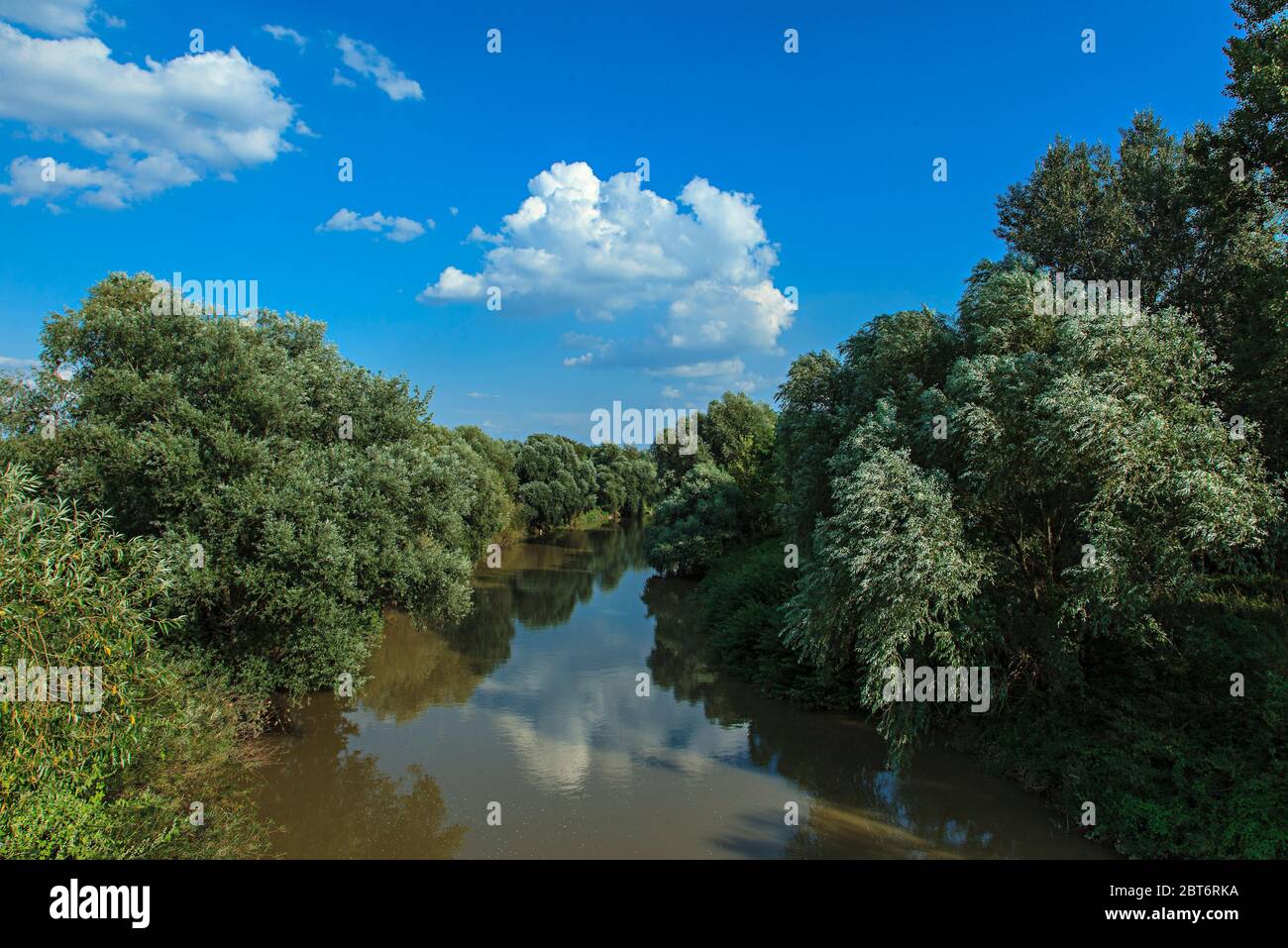 Wonderful landscape on Slovakia. Eastern Europe. Blue sky, white clouds ...