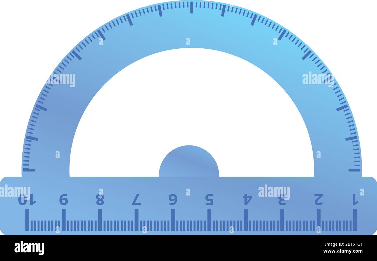 Plastic protractor icon. Cartoon of plastic protractor vector icon for ...