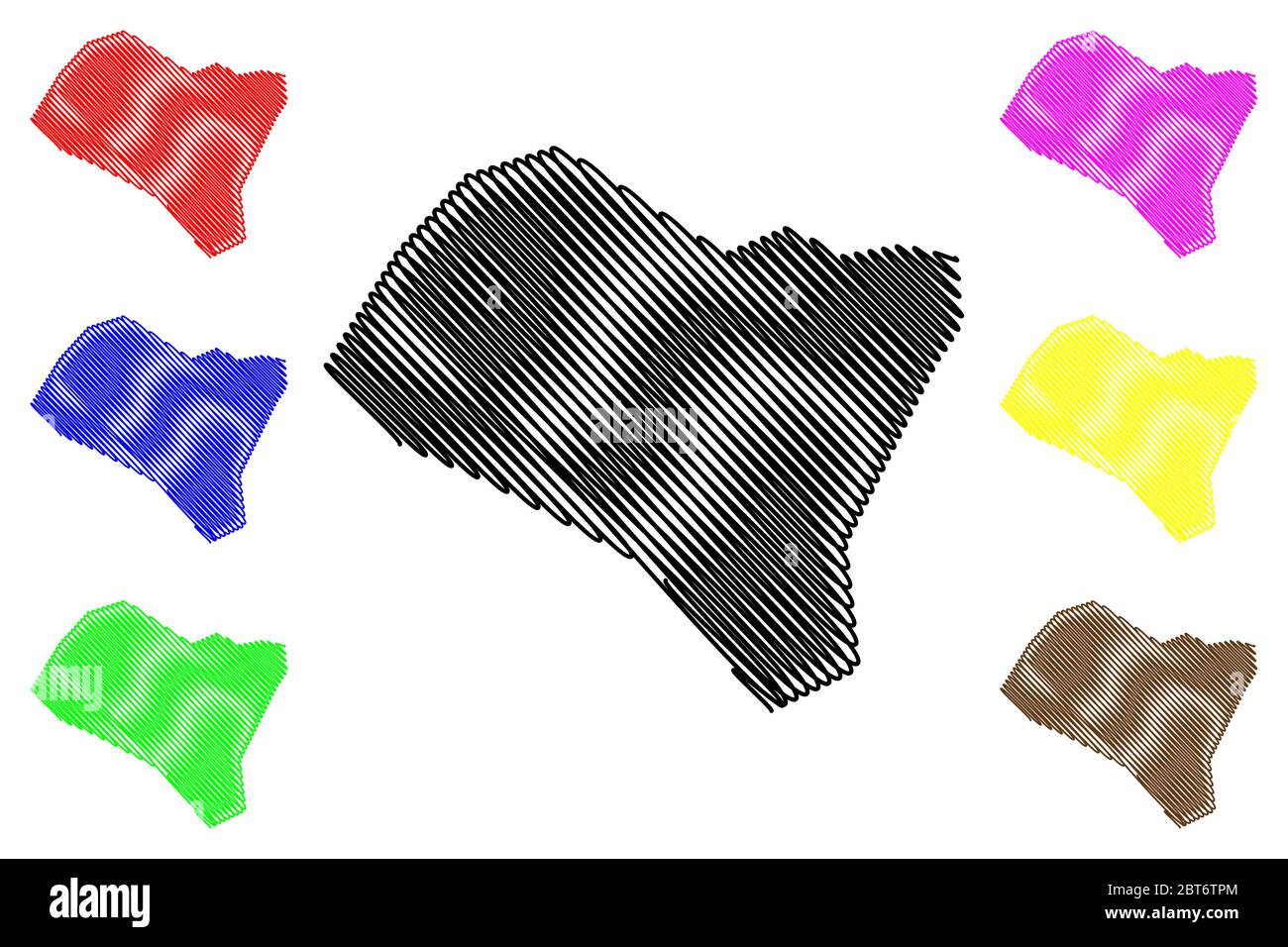 Aktobe City (Republic of Kazakhstan) map vector illustration, scribble ...