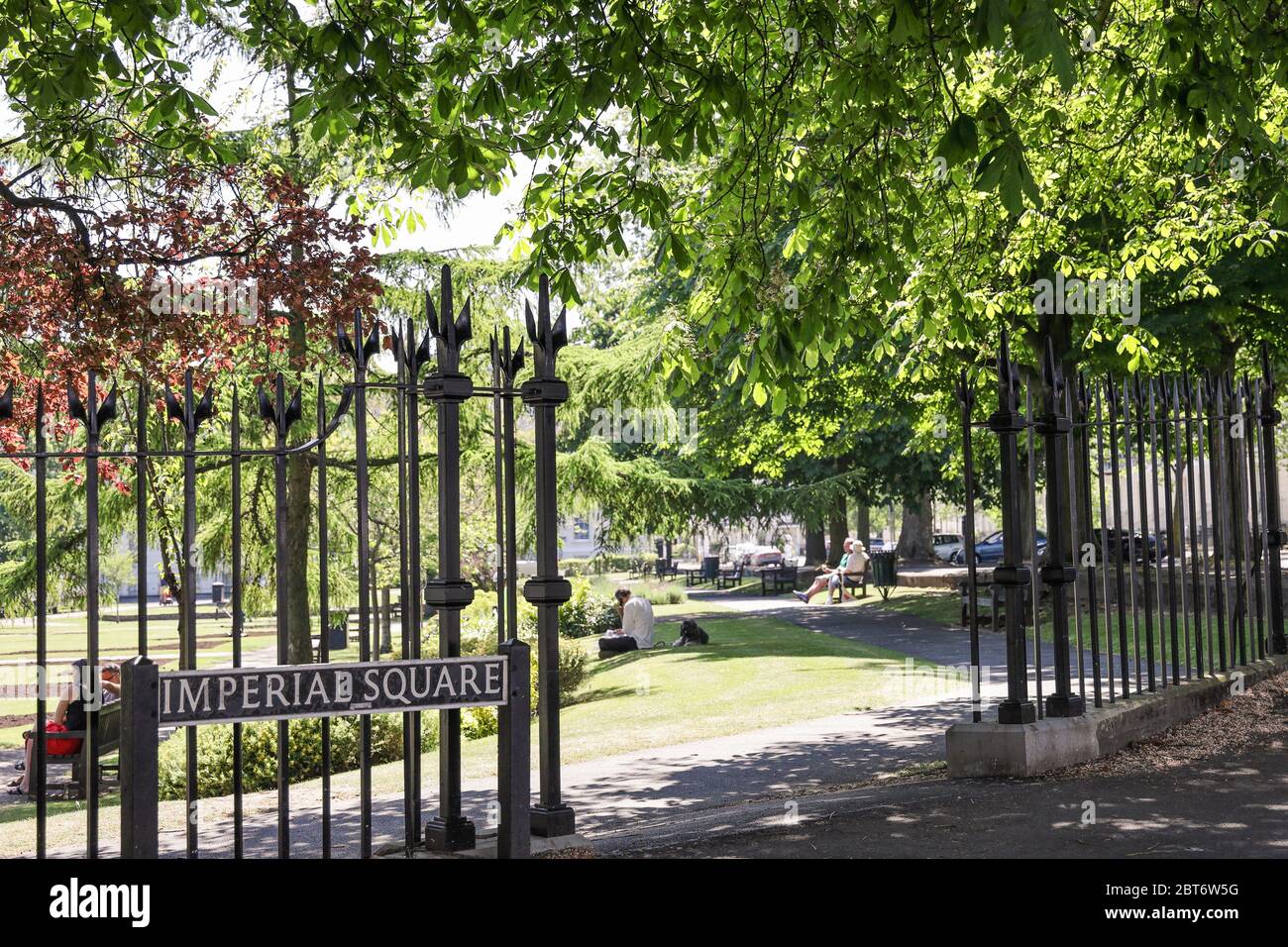 Cheltenham, Gloucestershire UK Imperial Square Gardens on a beautiful ...