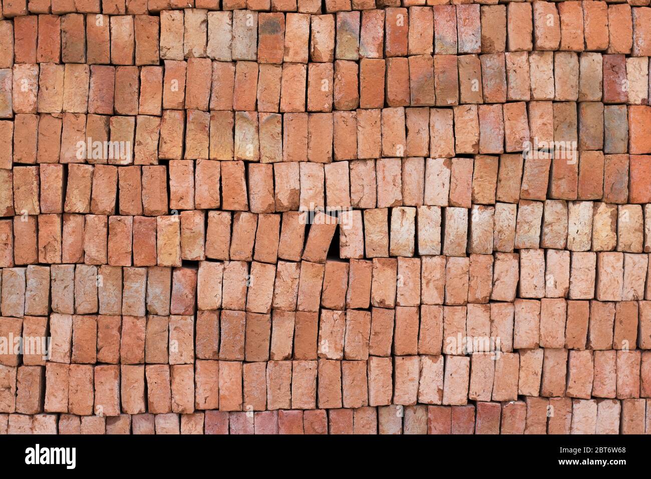 Red bricks arranged in a row. Red bricks pattern background. Red bricks ...