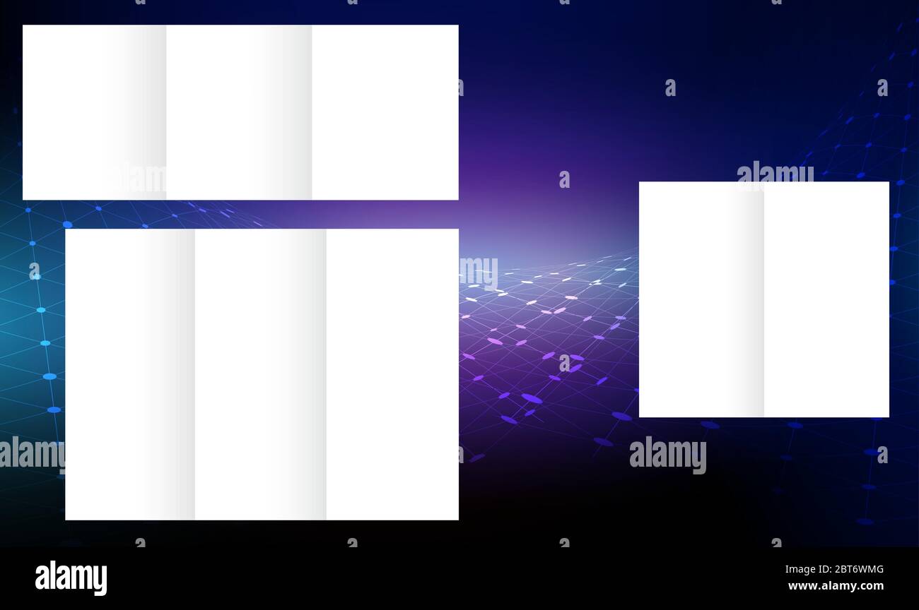 mock up illustration of single and multi fold brochure on abstract ...