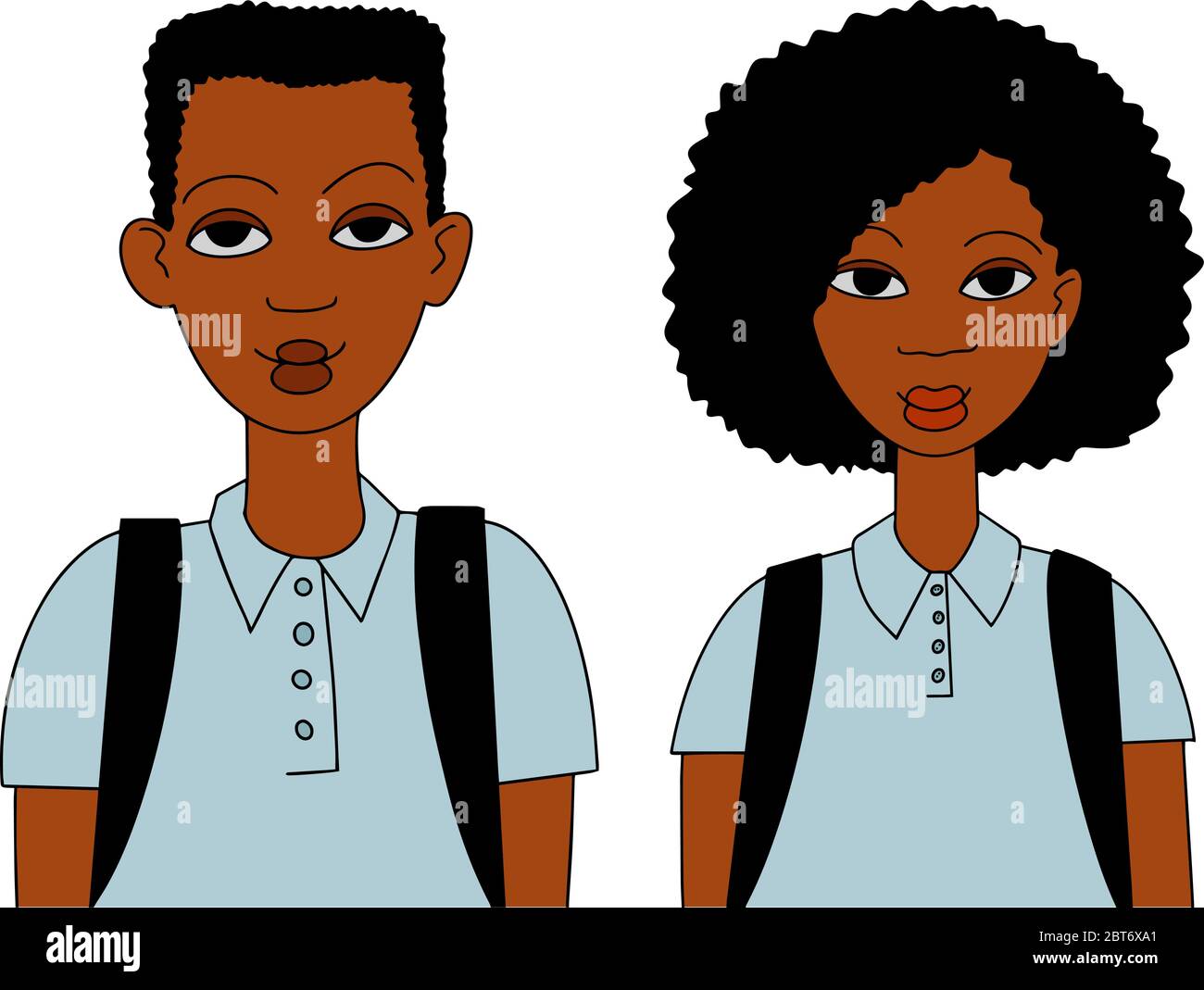 African American Girl Student Clipart