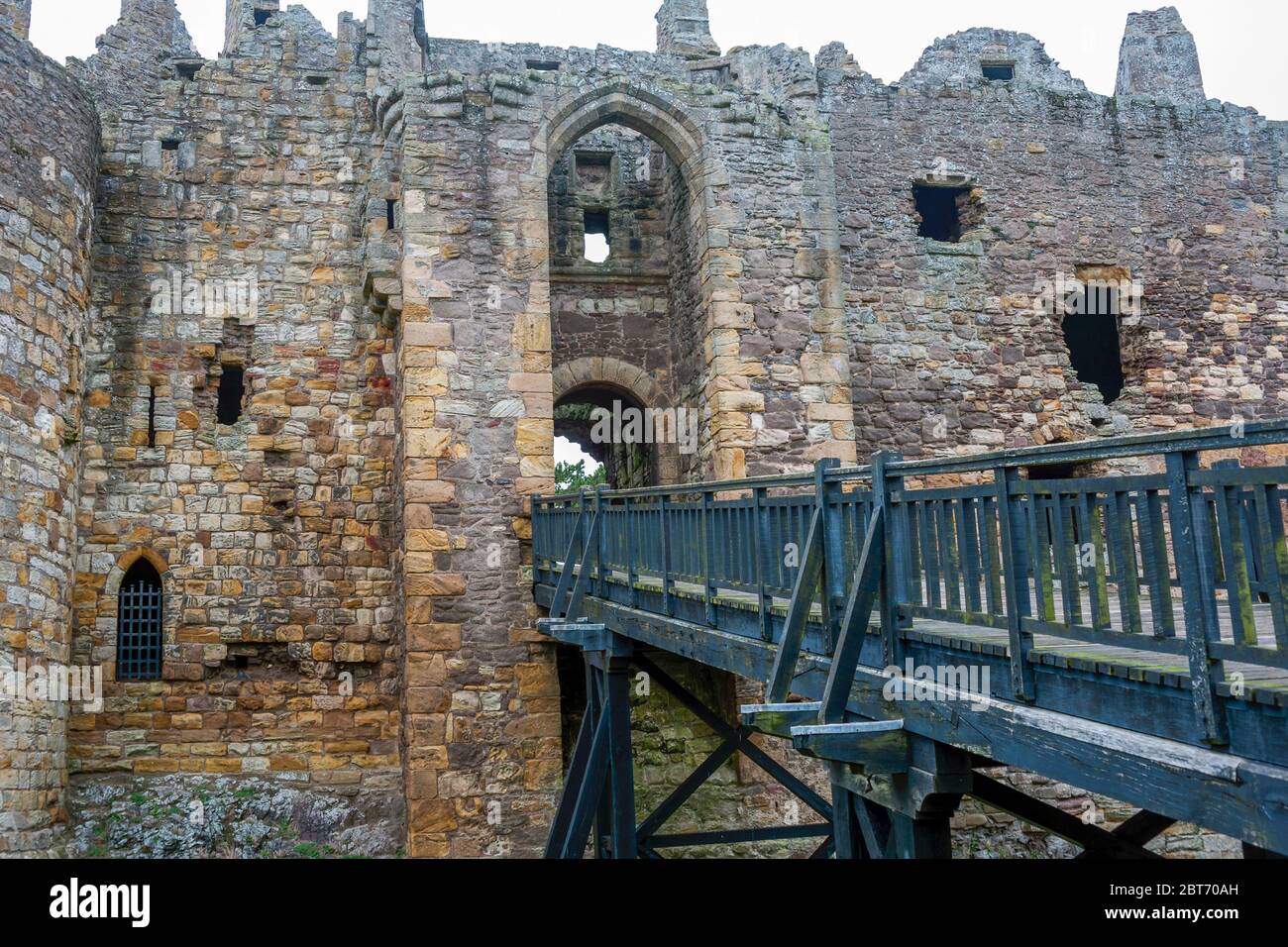 13th Century, Dirleton castle, a medieval fortress in the village of ...