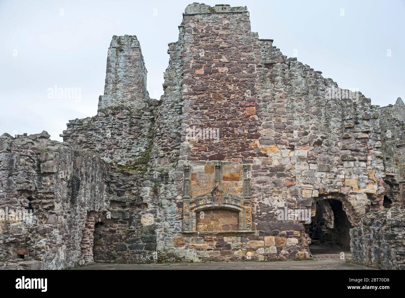 13th Century, Dirleton castle, a medieval fortress in the village of ...