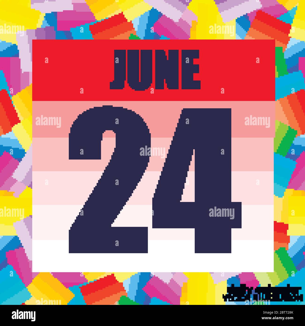 June 24 icon. For planning important day. Banner for holidays and ...