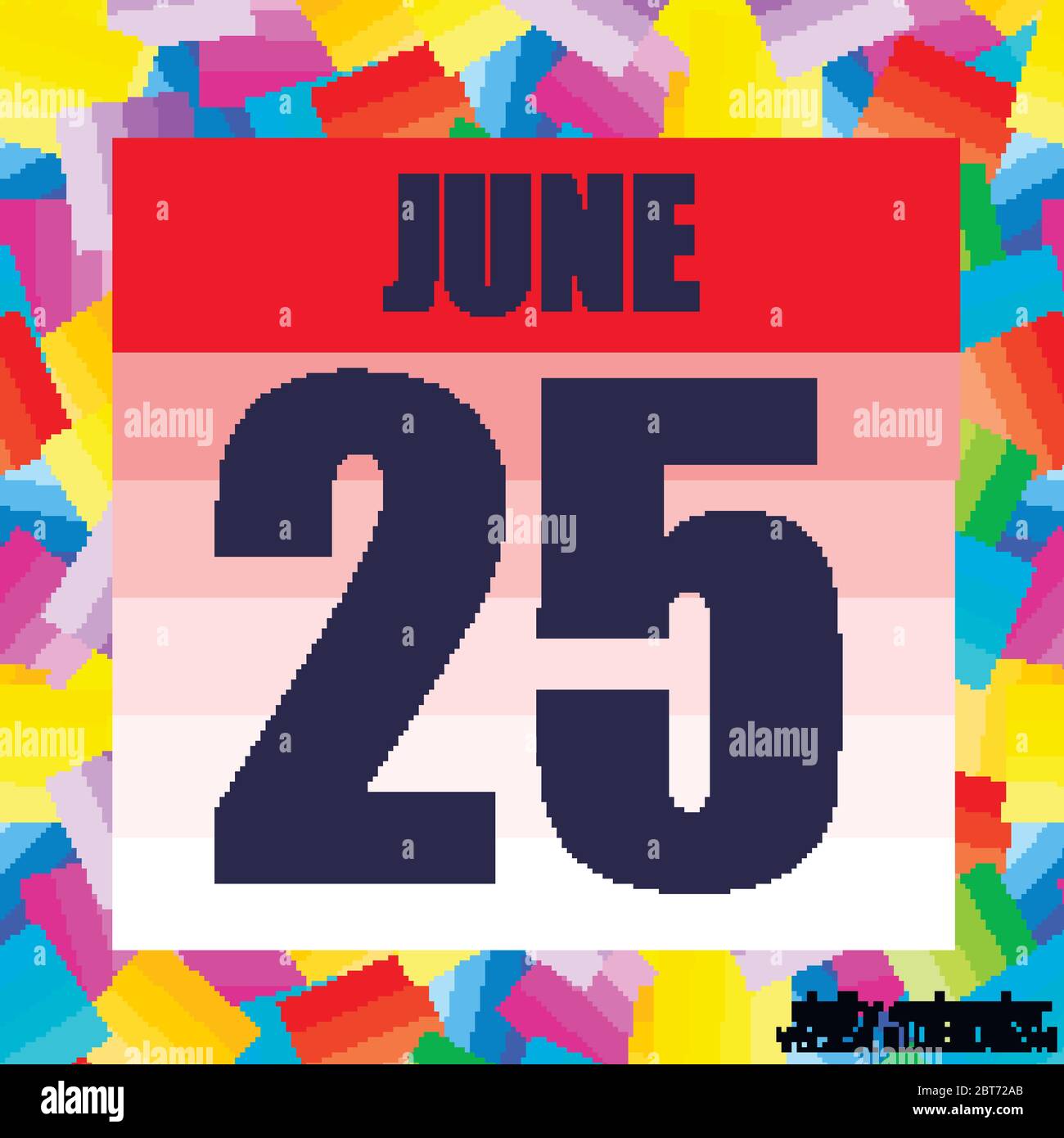 June 25 icon. For planning important day. Banner for holidays and ...