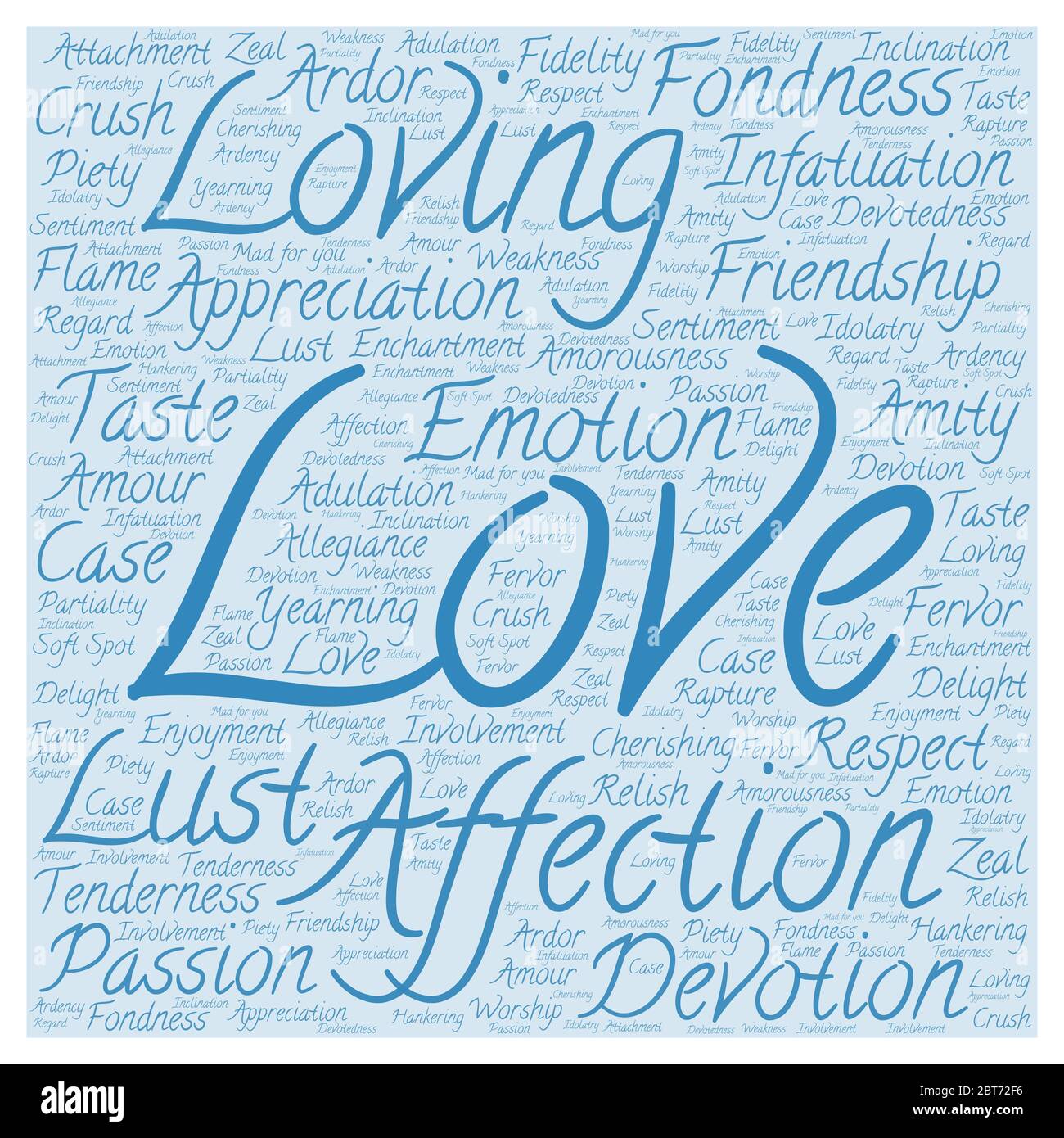 Love word cloud in the shape of a square Stock Photo - Alamy