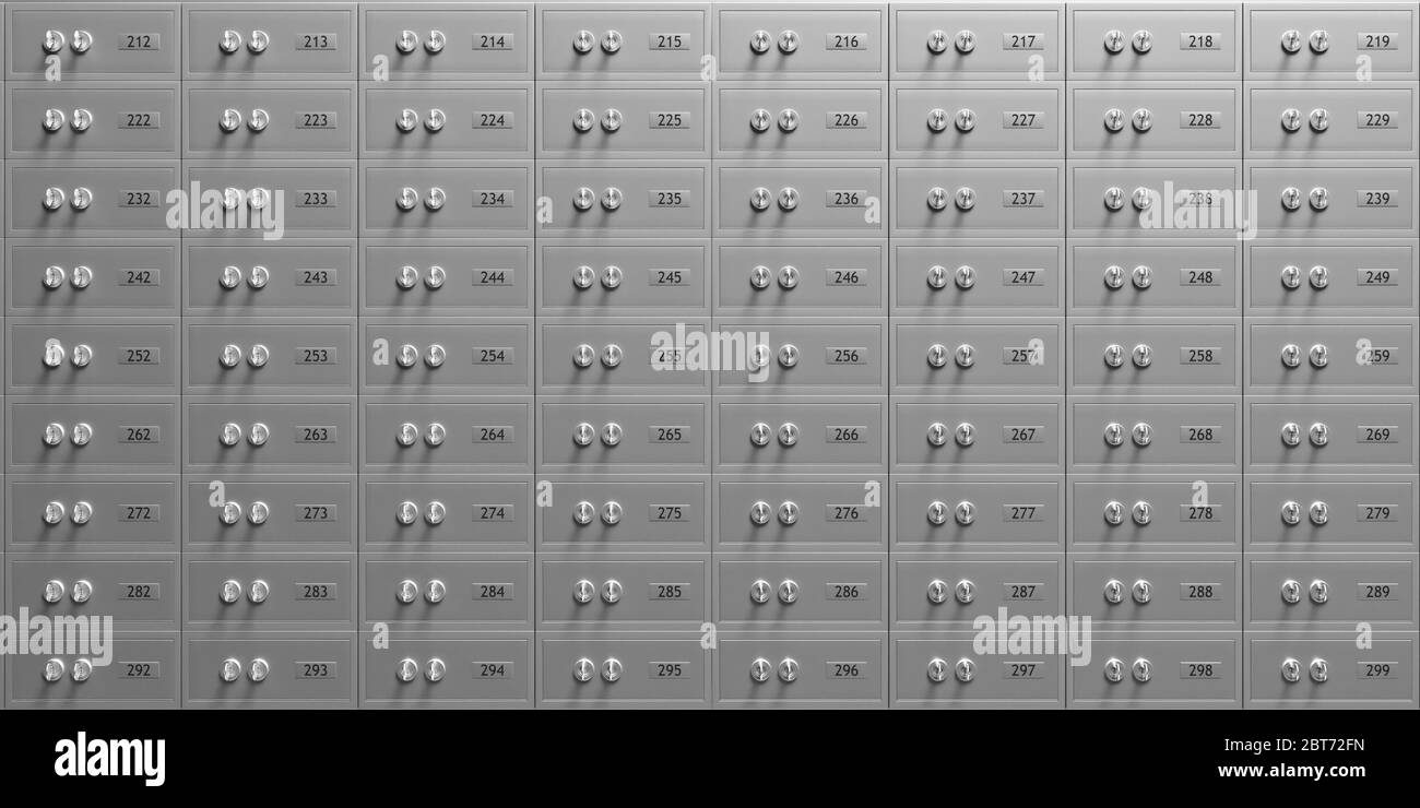 Safe deposit boxes background. Closed metal lockers in a bank vault for ...