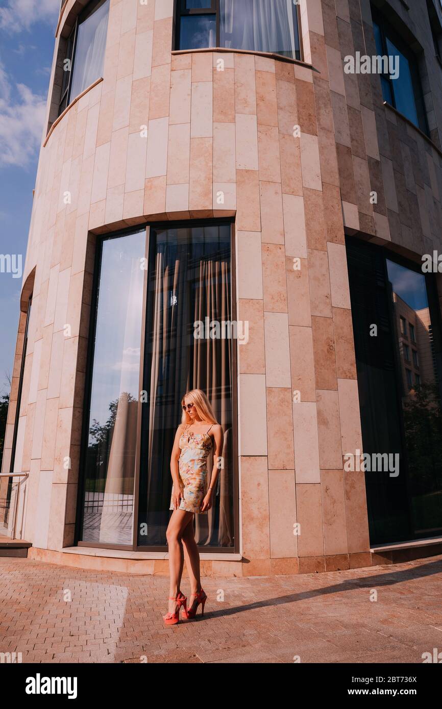 Blonde woman with high heels hi-res stock photography and images - Alamy