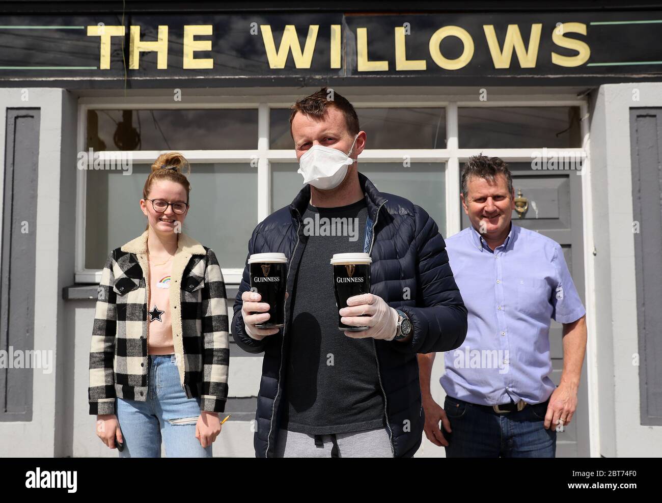 Albert Martin (right), owner of The Willows pub in Glasnevin, with his ...