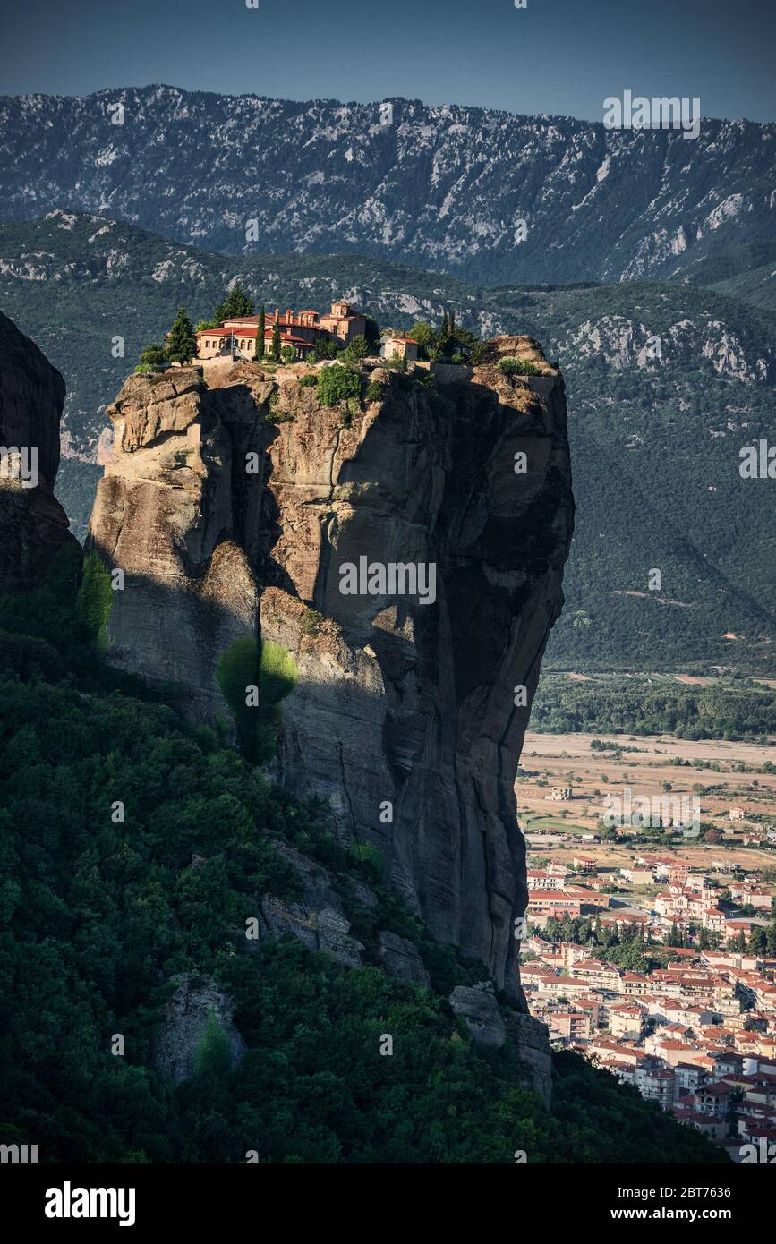 Amazing Meteora rock formation around Kalabaka area, Greece Stock Photo ...