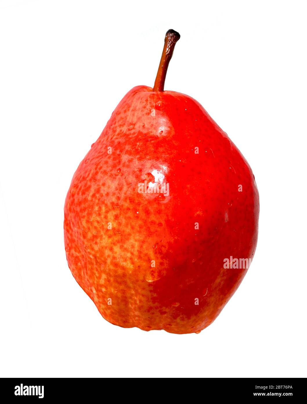 One red pear isolated on white background Stock Photo - Alamy